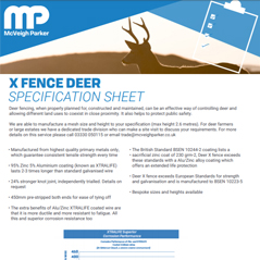Product Specification Sheets